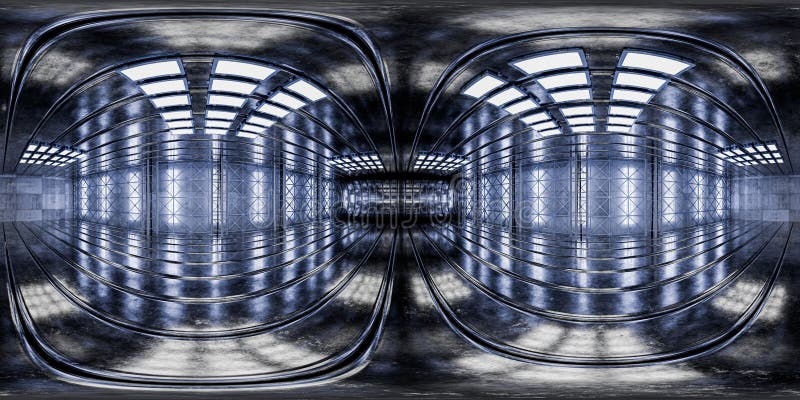 Warehouse, Corridor. 360 Degree Panorama in the Interior of the Level ...