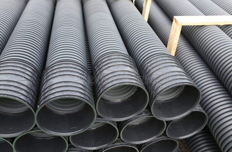 Corrugated Pipes for Laying Telephone Wires and Electric Cables Stock ...