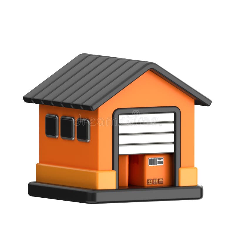 Warehouse 3D Icon stock illustration. Illustration of delivery - 353538100