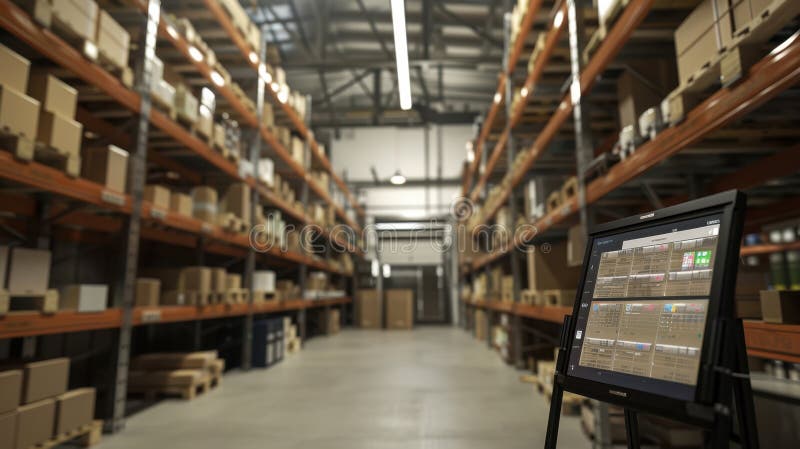 The Warehouse with Digital Monitor.AI Generated Image Stock Image ...