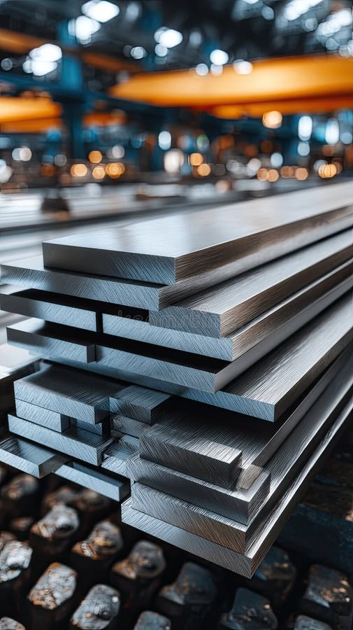 Warehouse Displays Stacks of Blue-wrapped Steel Beams Ready for ...