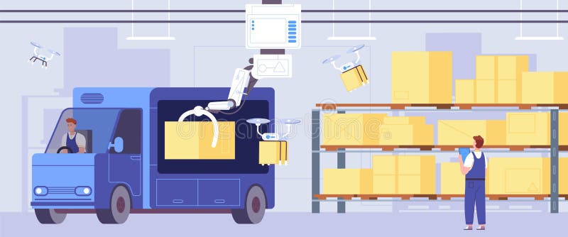 Warehouse Drone. Automated Warehouses Innovation Technology Robot ...