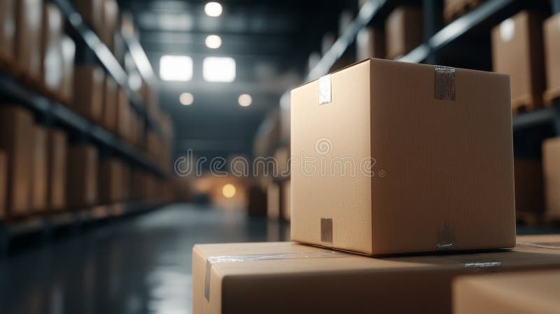 Warehouse Efficiency, Cardboard Box on Industrial Shelving for ...