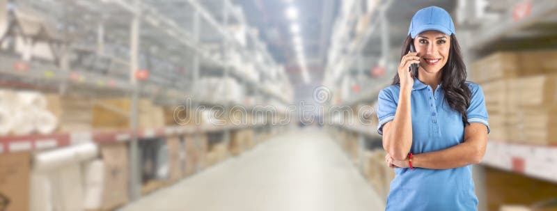The Warehouse Employee Handles the Order with the Customer in Front of ...