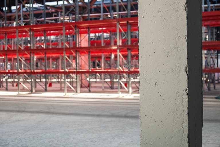 Warehouse with Empty High Pallet Racks, Shelving System Stock Photo ...