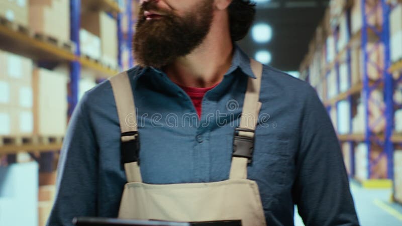 Industrial Warehouse Filled with Storage Boxes Labeled for Shipment ...