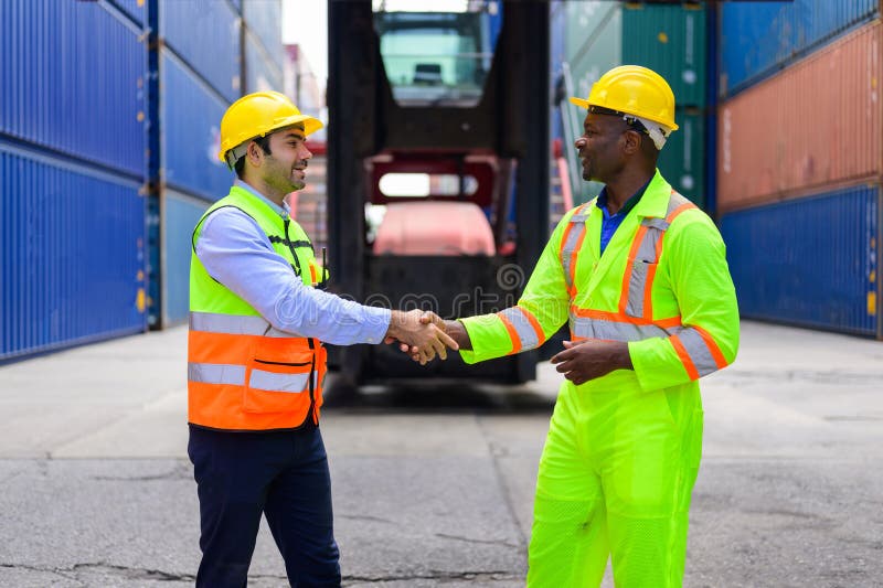 Warehouse Engineer Working at Container Yard Stock Image - Image of ...