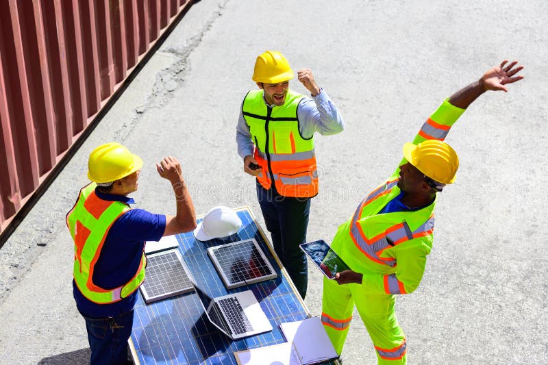 Warehouse Engineer Working at Container Yard Stock Photo - Image of ...