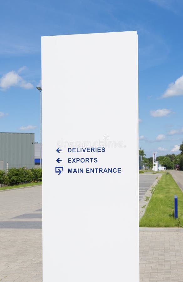 Warehouse entrance sign stock photo. Image of building - 43609756