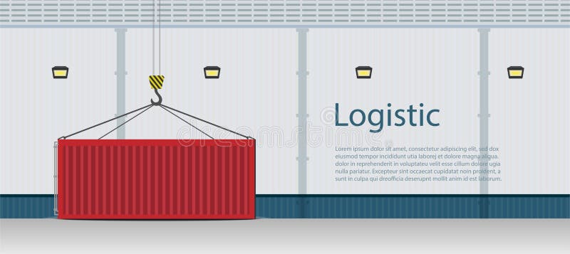 Warehouse exterior banner stock vector. Illustration of industry ...