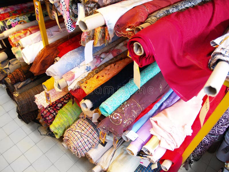 The warehouse of fabric stock photo. Image of buying, designer - 3132060