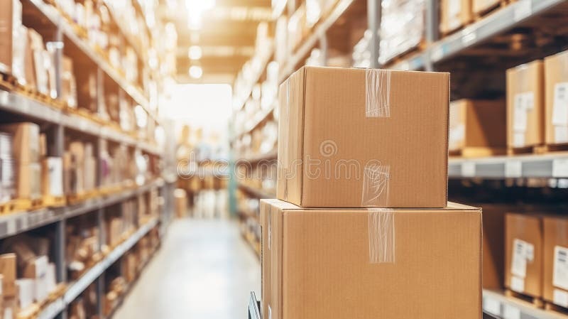 A Warehouse Filled with Boxes, Ready for Delivery, Showcasing Efficient ...