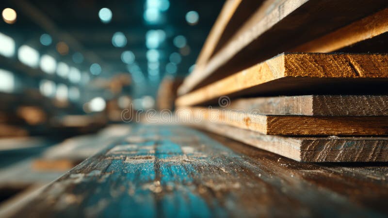 Warehouse Filled with Construction-grade Plywood Sheets Stacked in Neat ...