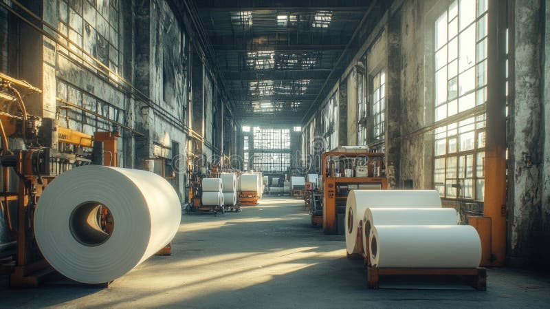 Warehouse Filled with Paper Rolls Stock Image - Image of paper ...