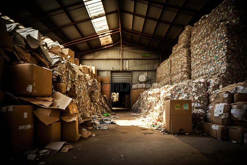 A Warehouse Filled with Sorted Recyclable Materials Ready To Be ...