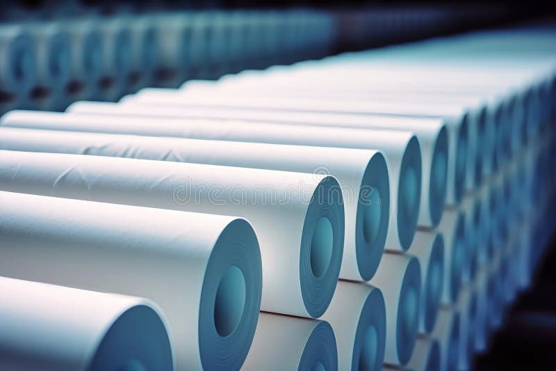 Warehouse for Finished Products of a Paper Mill. Large Rolls of Paper ...