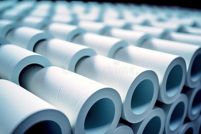 Warehouse for Finished Products of a Paper Mill. Large Rolls of Paper ...