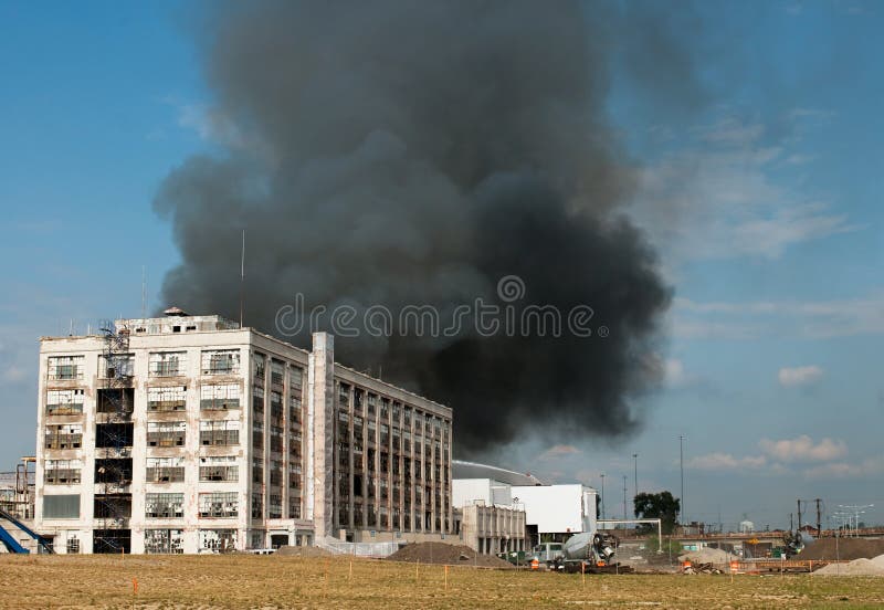 Warehouse Fire Smoke stock photo. Image of emergency - 14345704