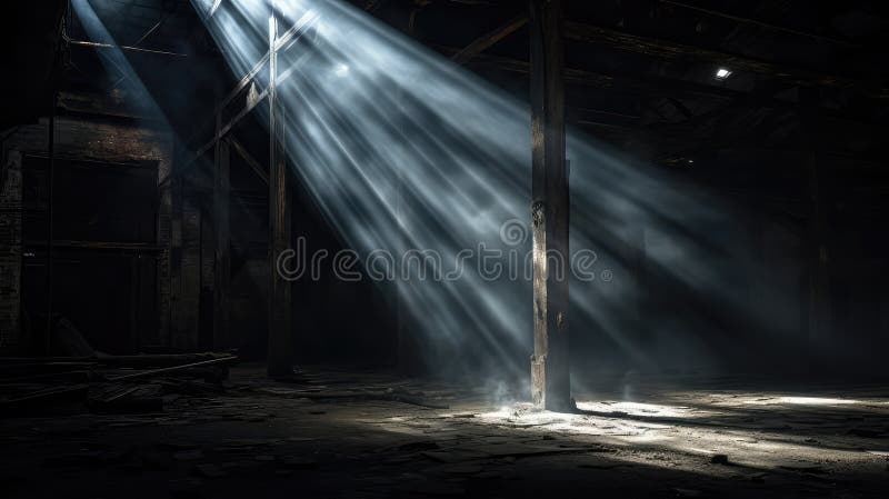 Warehouse Flashlight Beam of Light Stock Illustration - Illustration of ...