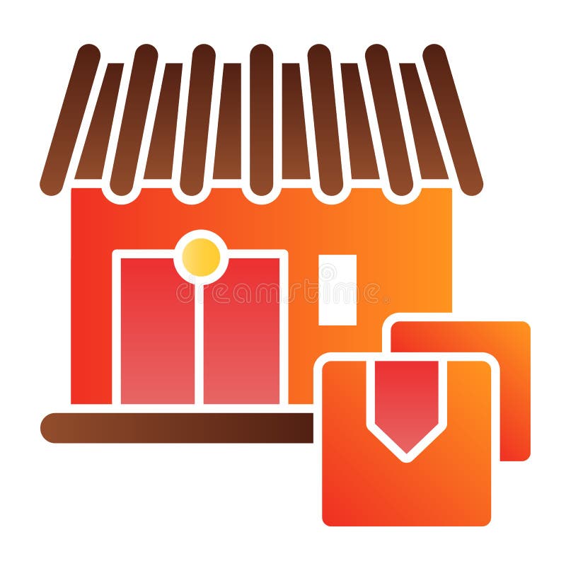 Warehouse Flat Icon. Building Red Icons in Trendy Flat Style Stock ...