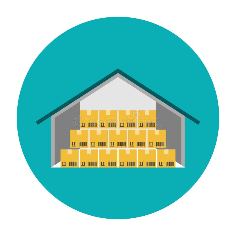 Warehouse flat icon stock vector. Illustration of flat - 72541371