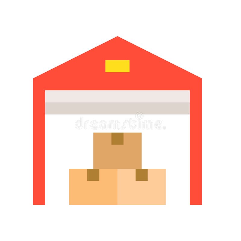 Warehouse Flat Icon, Delivery and Logistic Related Stock Vector ...