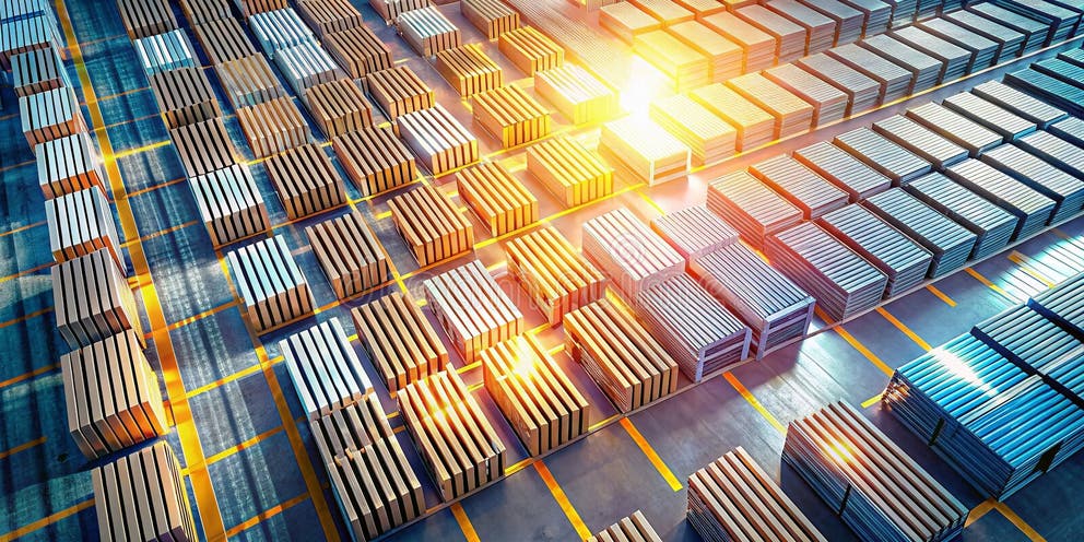 Warehouse Floor Displays a Stunning Array of Barcode Designs an Aerial ...