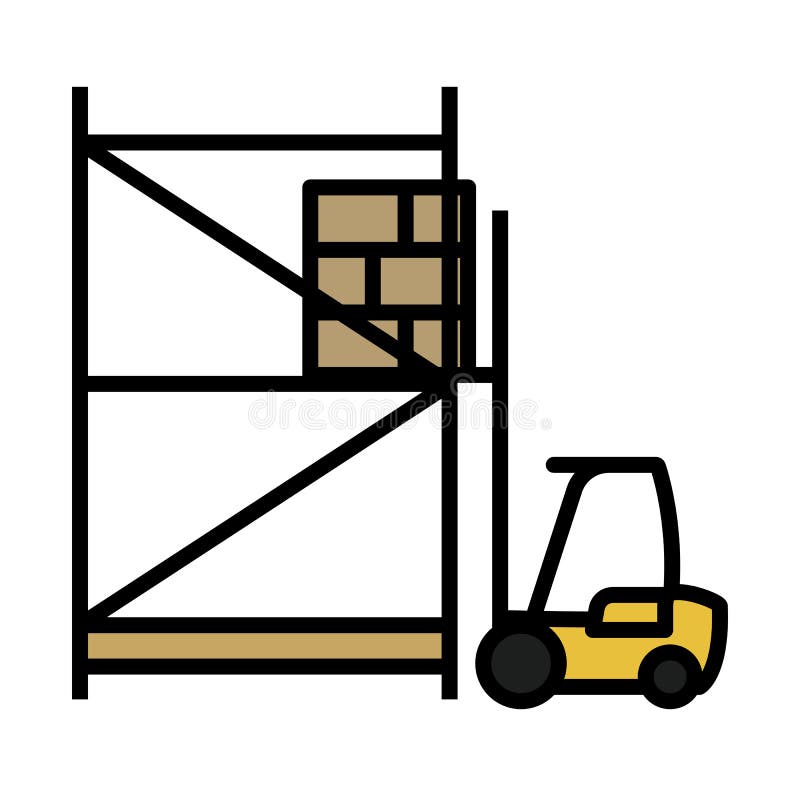Warehouse Forklift Icon stock vector. Illustration of machinery - 249859109