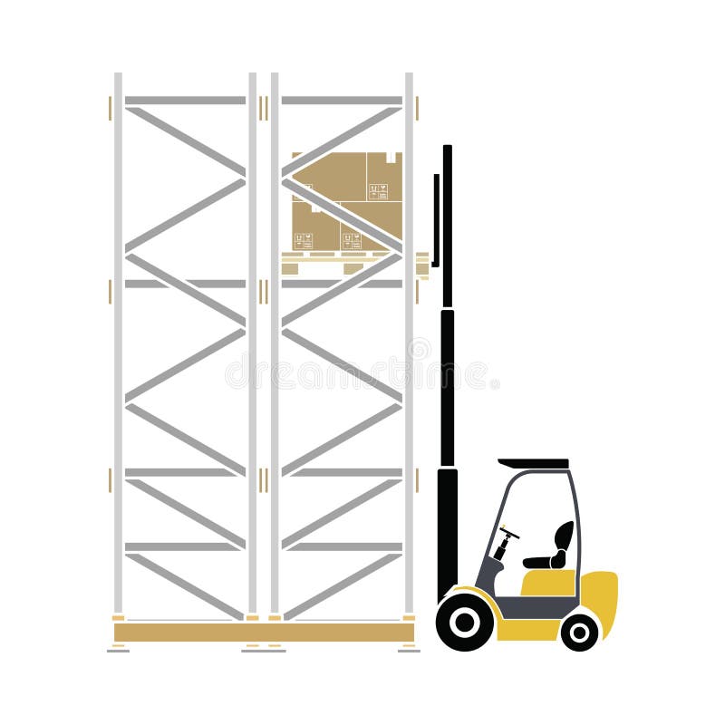 Warehouse Forklift Icon stock vector. Illustration of warehouse - 222213124