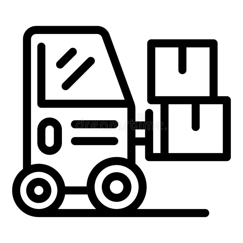 Warehouse Forklift Icon Outline Vector. Storage Shipping Boxes Stock ...