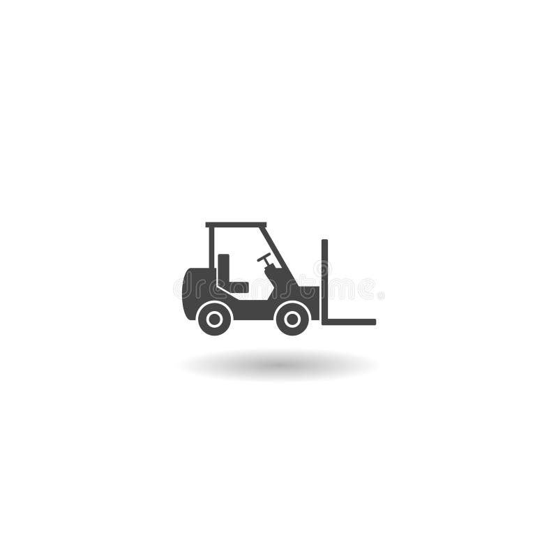 Warehouse Forklift Icon with Shadow Stock Vector - Illustration of ...