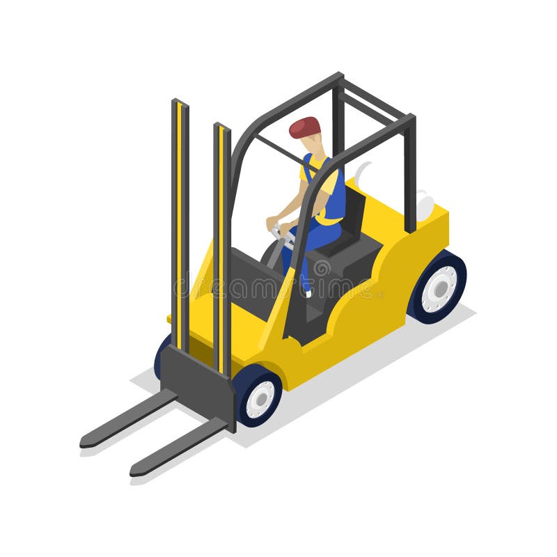 Forklift isometric 3 stock vector. Illustration of loader - 143682717
