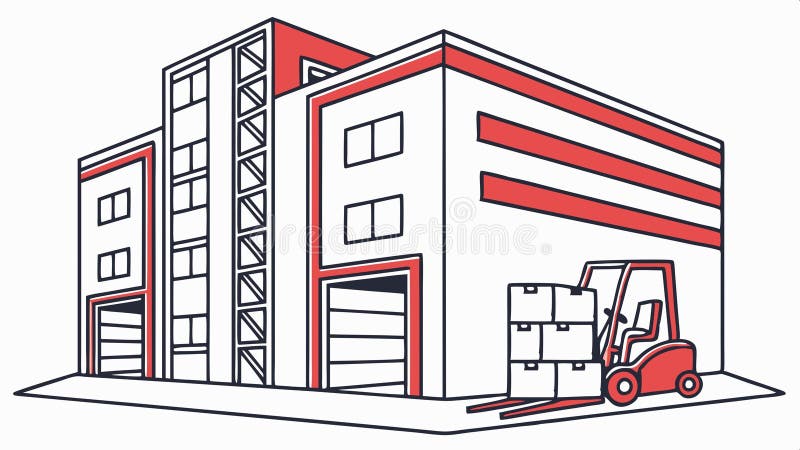Warehouse with Forklift, Logistics Center, Industrial Storage ...