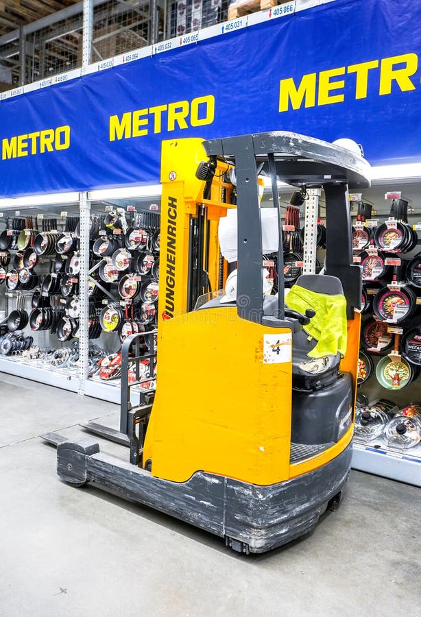 Warehouse Forklift in the Metro Store Editorial Photography - Image of ...