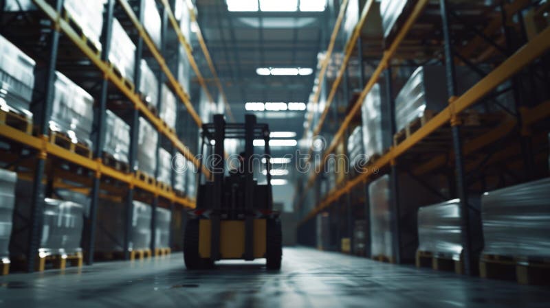 Warehouse Forklift Operation, Generative AI Stock Photo - Image of ... Warehouse Forklift Operation, Generative AI Stock Photo - Image of ...