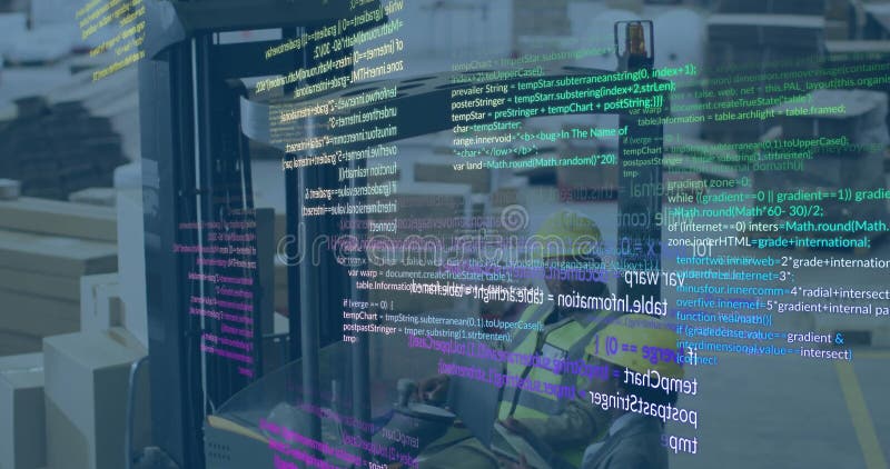 Warehouse Forklift Operator Maneuvering Pallets in Logistics Hub ...