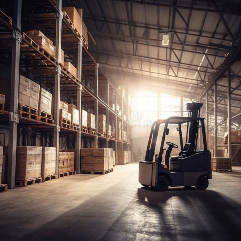 Storage Delivery Logistic Sun Cargo Forklift Box Distribution Warehouse ...