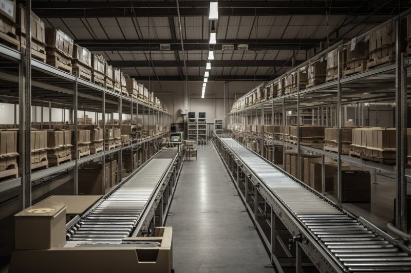 A Warehouse with a Fully Automated Order Management System AI Generated ...