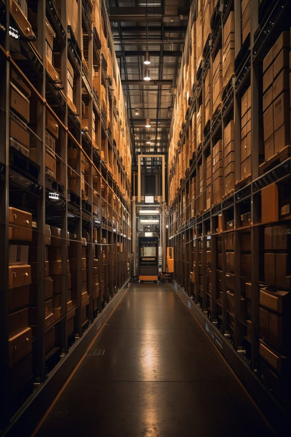 A Warehouse with a Fully Automated Order Management System AI Generated ...