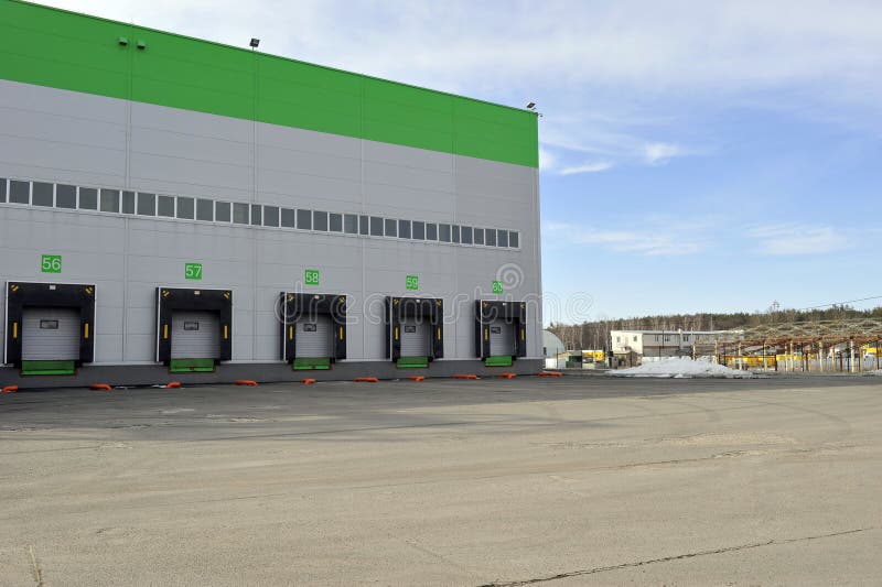 Warehouse with Gates for Loading Goods Stock Image - Image of door ...