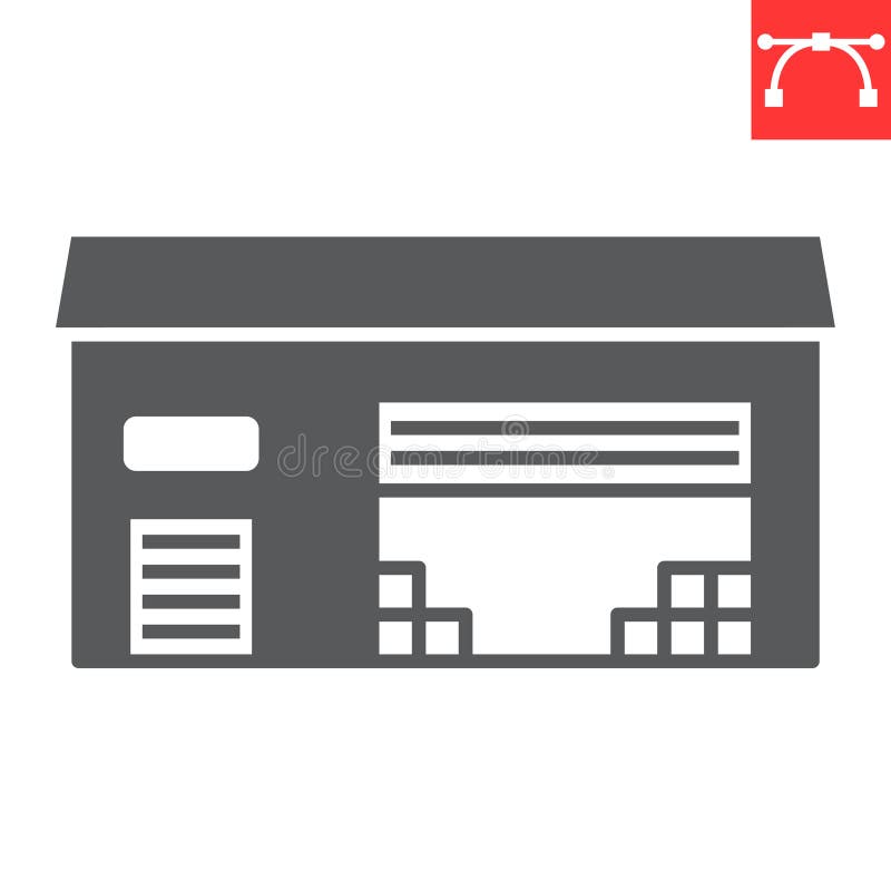 Warehouse glyph icon stock vector. Illustration of warehouse - 293918903