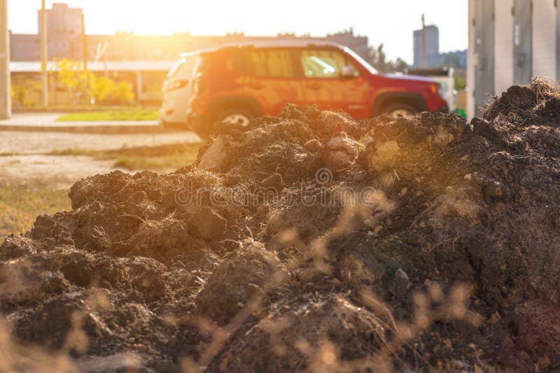 Warehouse of Ground for Construction Site. Close-up View of ...