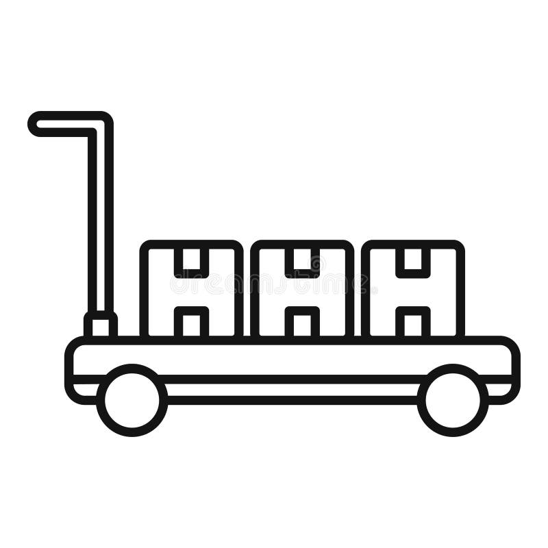 Warehouse Hand Truck Carrying Cardboard Boxes Icon Stock Vector ...