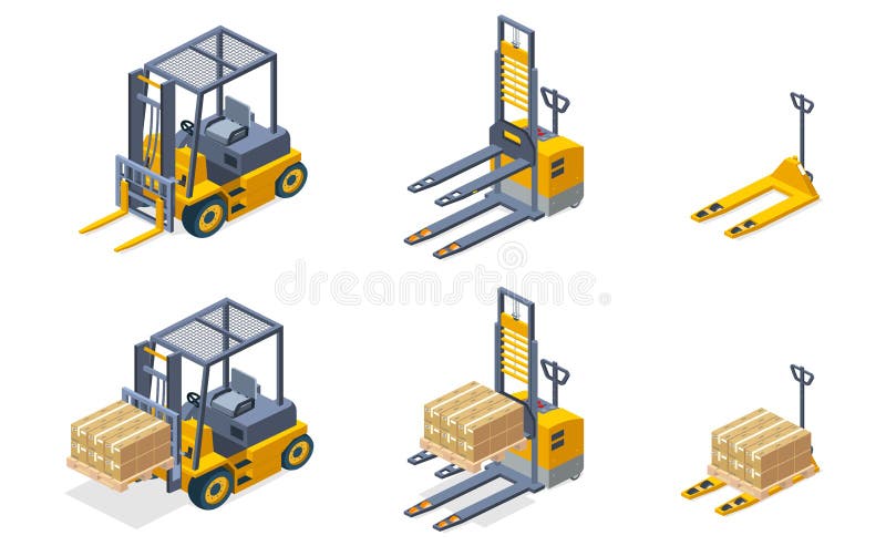 Warehouse Isometric 3D Vector Illustration of Modern Industrial ...