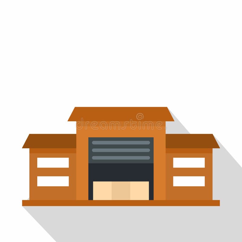 Warehouse icon, flat style stock vector. Illustration of interior ...