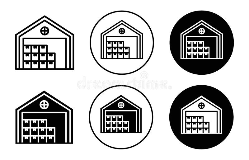 Warehouse Icon Outline Flat Icon Stock Vector - Illustration of ...