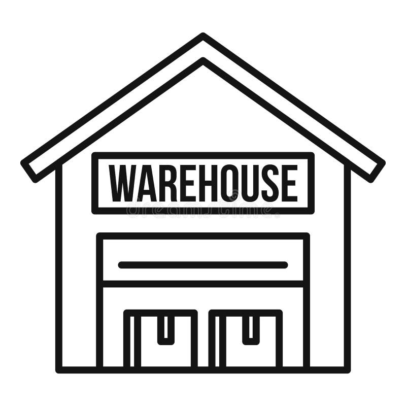 Warehouse Icon, Outline Style Stock Vector - Illustration of work ...