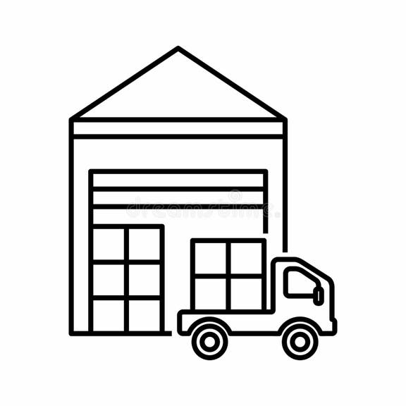 Warehouse Icon Outline Vector Stock Vector - Illustration of logo ...