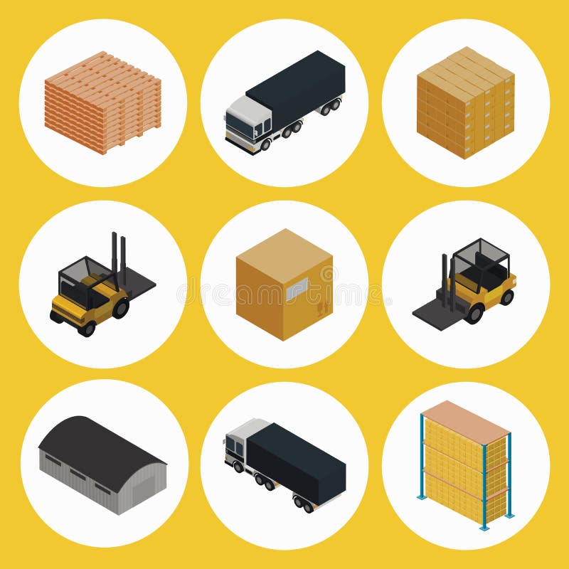 Warehouse Icon Set Icometric Vector Stock Illustrations – 1 Warehouse ...