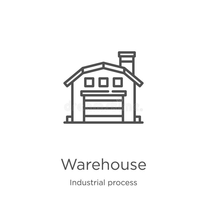 Warehouse Icon Vector from Industrial Process Collection. Thin Line ...